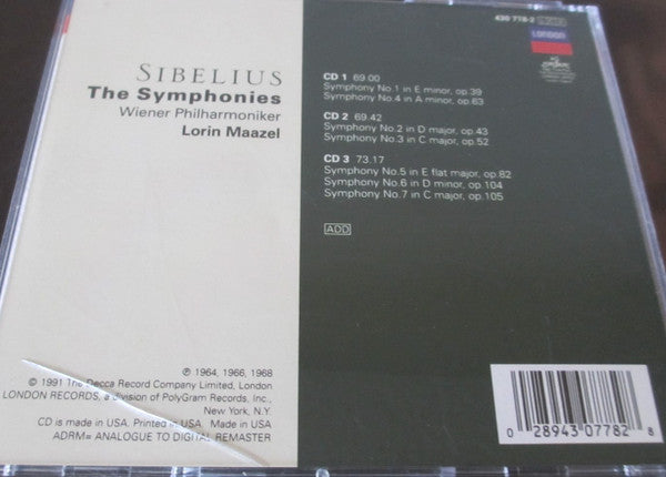 Buy Sibelius* / Wiener Philharmoniker, Lorin Maazel : The Symphonies (3xCD, Comp, RE) Online for ...