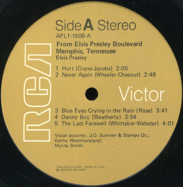 Buy Elvis Presley : From Elvis Presley Boulevard, Memphis, Tennessee (LP, Album, Tan) Online for ...