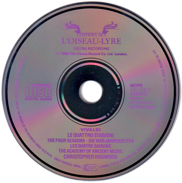 Buy Vivaldi* - The Academy Of Ancient Music, Christopher Hogwood, Alison Bury, Catherine ...