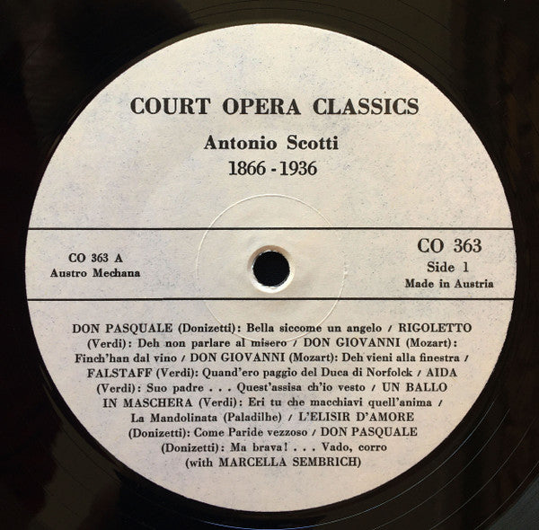 Buy Antonio Scotti : Antonio Scotti 1866-1936 (LP, Comp) Online for a great price – Record Town TX