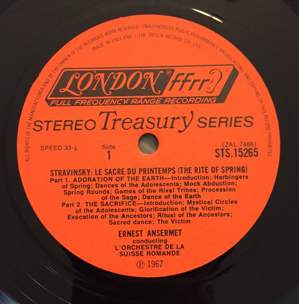Buy Stravinsky*, Ernest Ansermet, L'Orchestre De La Suisse Romande : The Rite Of Spring-Apollon ...
