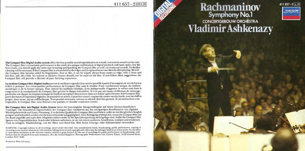 Buy Rachmaninov*, Concertgebouw Orchestra* / Vladimir Ashkenazy : Symphony No.1 (CD) Online for ...