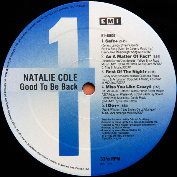 Buy Natalie Cole : Good To Be Back (LP, Album, All) Online for a great price – Record Town TX