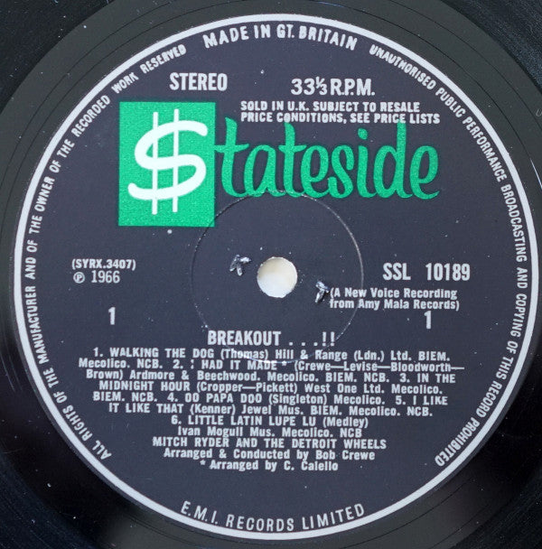 Buy Mitch Ryder And The Detroit Wheels* : Breakout…!!! (LP, Album) Online for a great price ...