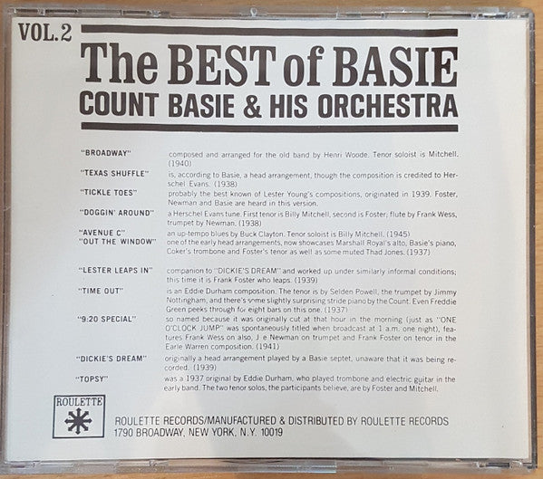 Buy Count Basie & His Orchestra* : The Best Of Basie Vol. 2 (CD, Album, Comp) Online for a great ...