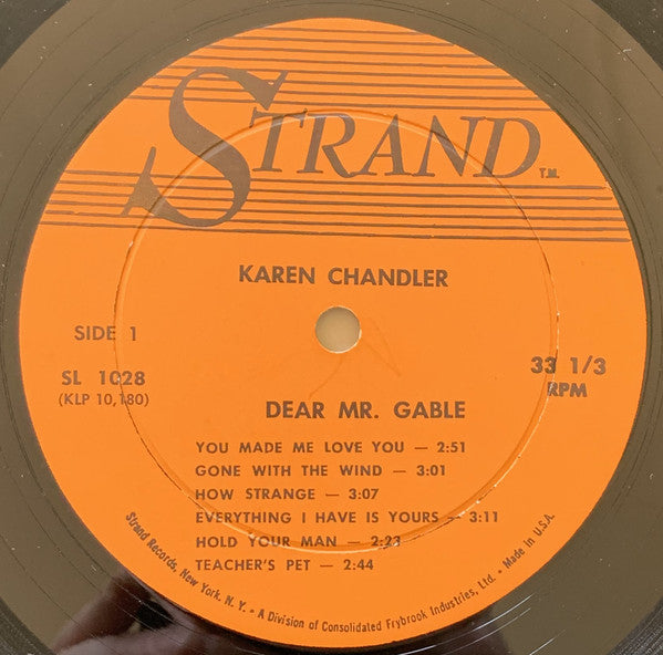 Buy Karen Chandler : Dear Mr. Gable (LP, Album, Mono) Online for a great price – Record Town TX