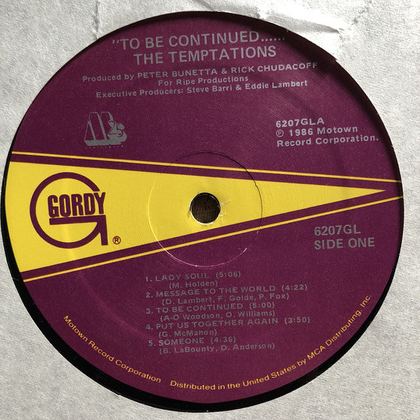 Buy The Temptations : To Be Continued... (LP, Album, Sup) Online for a ...