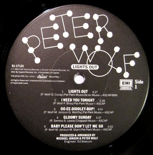Buy Peter Wolf : Lights Out (LP, Album) Online for a great price ...