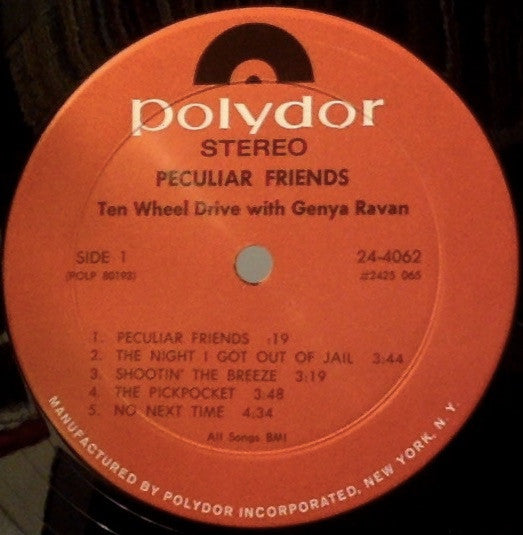 Buy Ten Wheel Drive With Genya Ravan : Peculiar Friends (LP) Online for ...