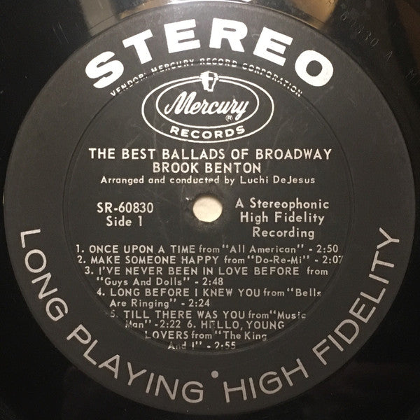 Buy Brook Benton : Best Ballads Of Broadway (LP, Album) Online for a ...