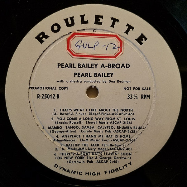 Buy Pearl Bailey : Pearl Bailey A-Broad (LP, Mono, Promo) Online for a ...