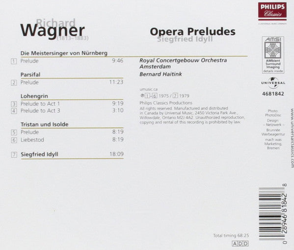 Buy Richard Wagner - Concertgebouworkest, Bernard Haitink : Opera ...