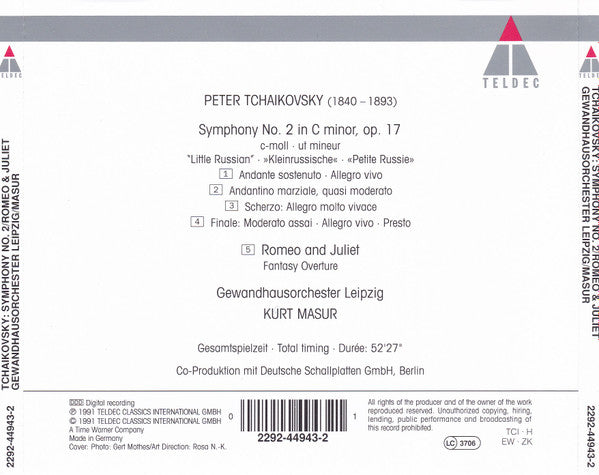 Buy Tchaikovsky* : Kurt Masur, Gewandhausorchester Leipzig : Symphony ...