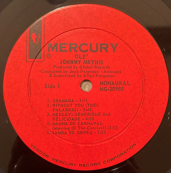 Buy Johnny Mathis : Olé (LP, Album, Mono) Online for a great price ...