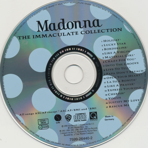 Buy Madonna : The Immaculate Collection (CD, Album, Comp) Online for a ...