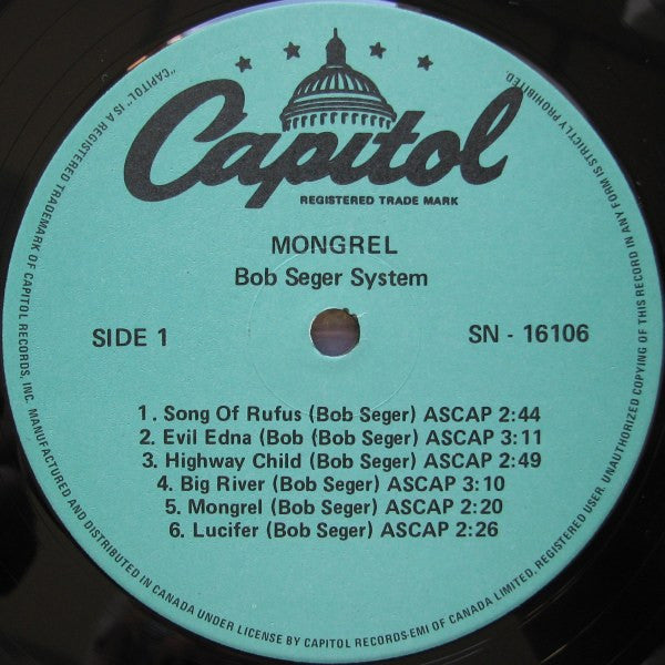 Buy Bob Seger System : Mongrel (LP, Album, RE) Online for a great price ...