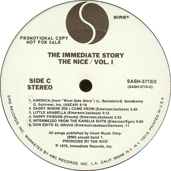 Buy The Nice : The Immediate Story: Volume One (2xLP, Comp, Promo ...