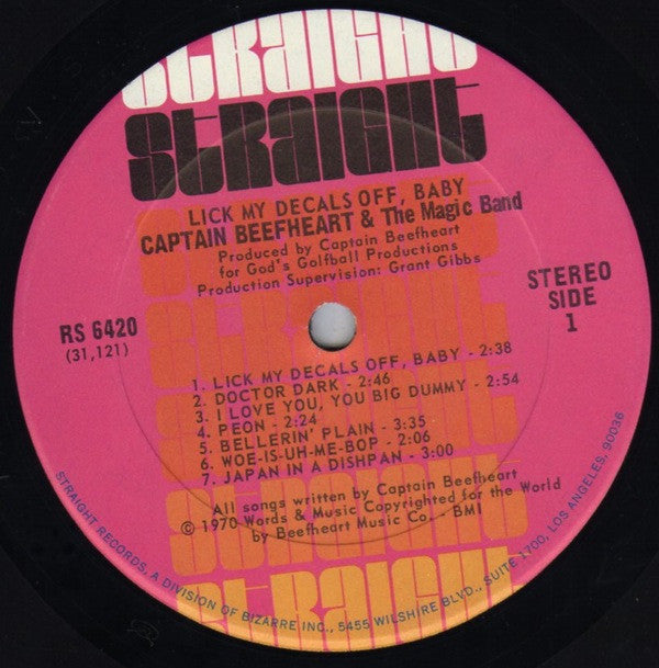 Buy Captain Beefheart & The Magic Band : Lick My Decals Off, Baby (LP ...