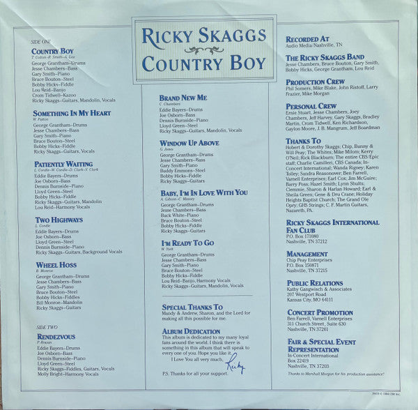 Buy Ricky Skaggs : Country Boy (LP, Album, Pit) Online for a great ...