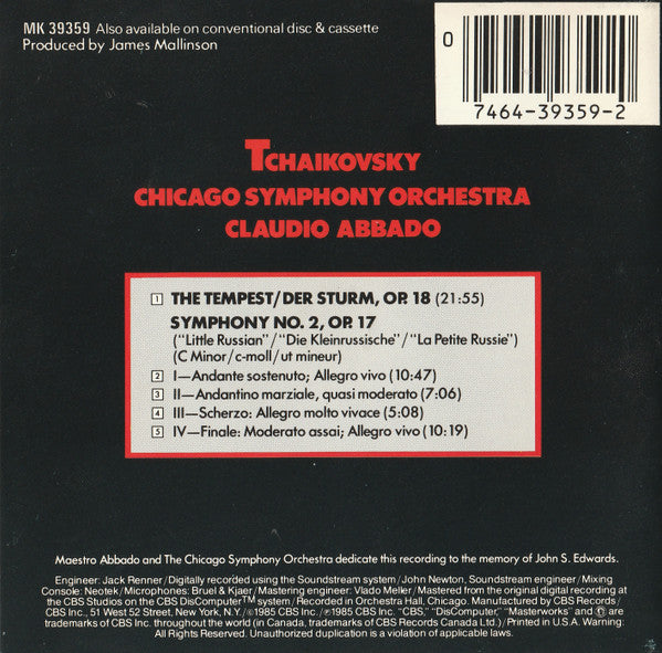 Buy Tchaikovsky*, Chicago Symphony Orchestra, Claudio Abbado : Symphony ...