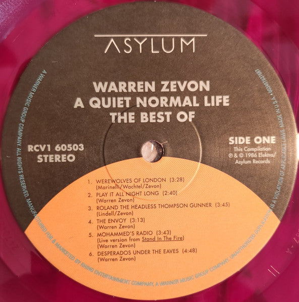 Buy Warren Zevon : A Quiet Normal Life: The Best Of Warren Zevon (LP ...