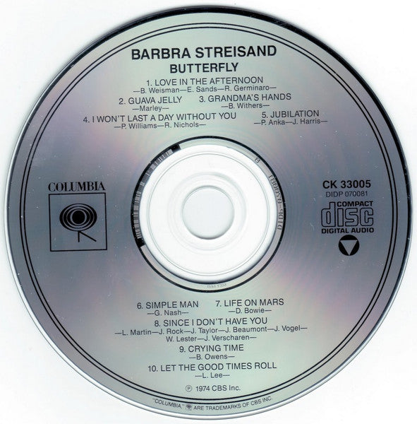 Buy Barbra Streisand : ButterFly (CD, Album, RE) Online for a great ...