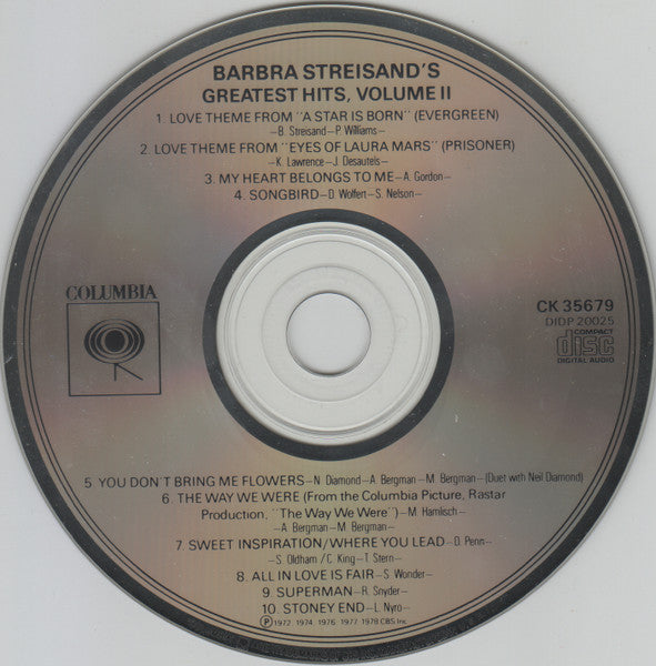 Buy Barbra Streisand : Barbra Streisand's Greatest Hits - Volume 2 (CD ...