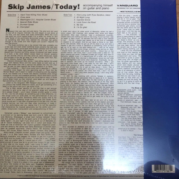 Buy Skip James : Skip James Today! (LP, Album, RE, RM, 180) Online for ...