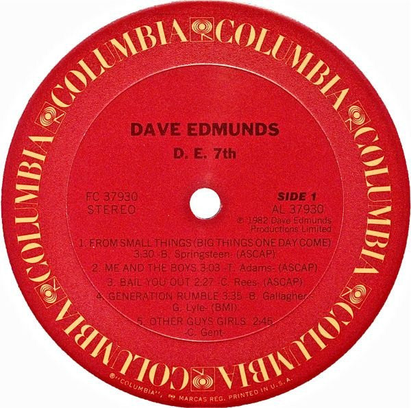 Buy Dave Edmunds : D. E. 7th (LP, Album, Car) Online for a great price ...