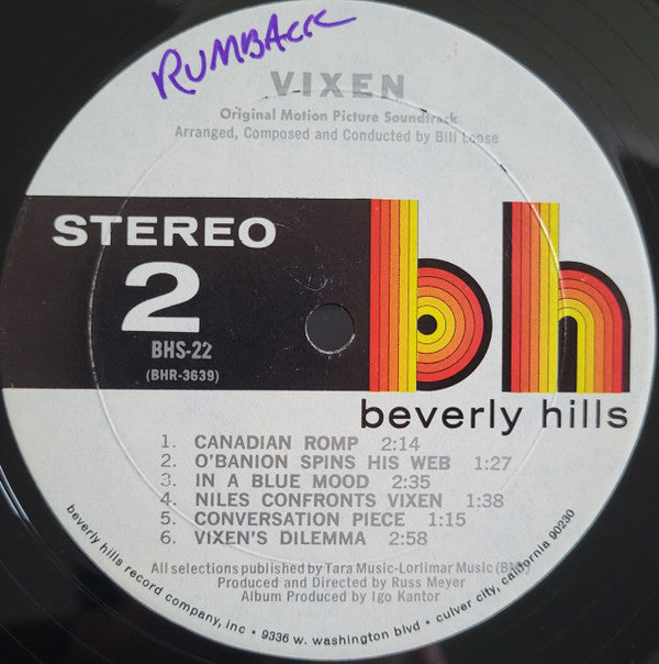 Buy Bill Loose* : Russ Meyer's Vixen. Original Motion Picture ...