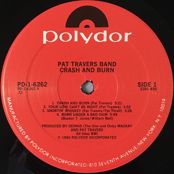 Buy Pat Travers Band : Crash And Burn (LP, Album, 72 ) Online for a ...