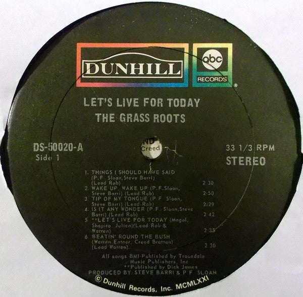 Buy The Grassroots* : Let's Live For Today (LP, Album, RE, Tru) Online ...