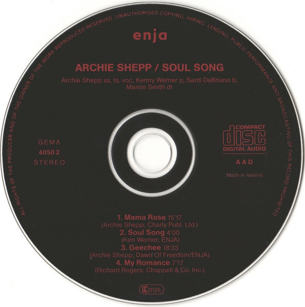 Buy Archie Shepp : Soul Song (CD, Album, RE) Online for a great price ...