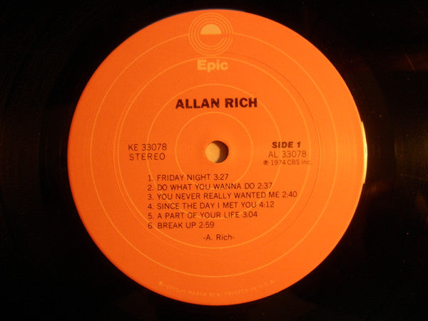 Buy Allan Rich : Allan Rich (LP, Album) Online for a great price ...