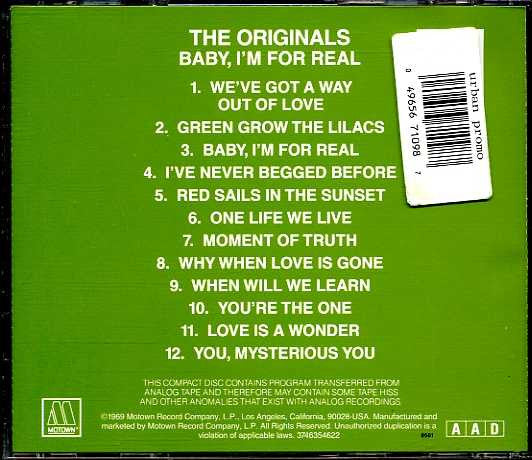 Buy The Originals : Baby I'm For Real (CD, Album, RE) Online for a ...