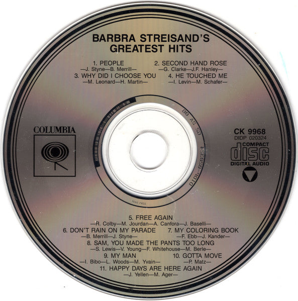 Buy Barbra Streisand : Barbra Streisand's Greatest Hits (CD, Comp, RE ...