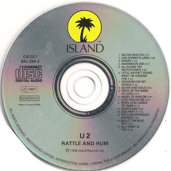 Buy U2 : Rattle And Hum (CD, Album, RE) Online for a great price ...