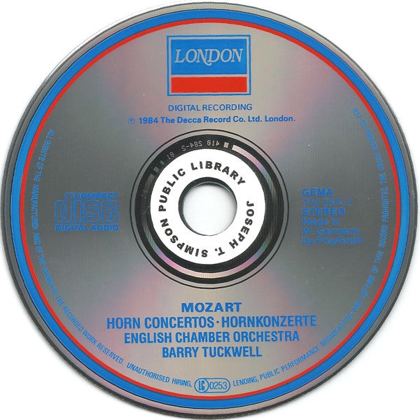 Buy Mozart*, Barry Tuckwell, English Chamber Orchestra : Horn Concertos ...