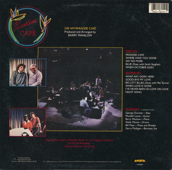 Buy Barry Manilow : 2:00 AM Paradise Cafe (LP, Album) Online for a ...