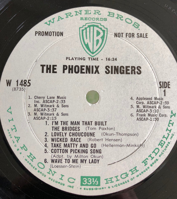 Buy The Phoenix Singers : The Phoenix Singers (LP, Album, Mono, Promo ...
