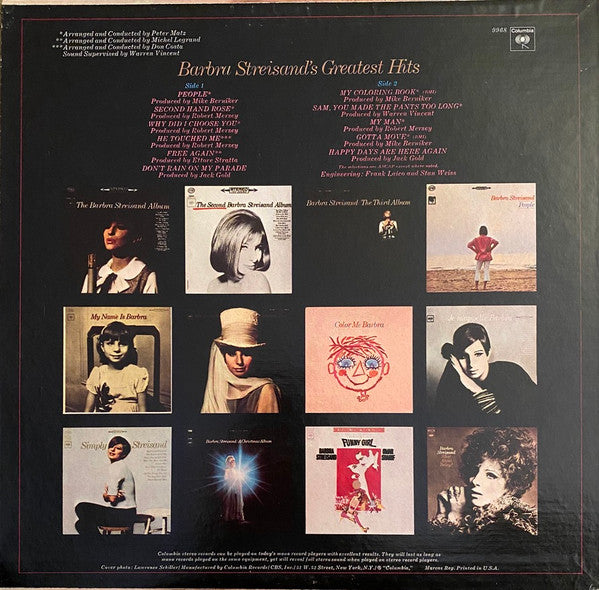 Buy Barbra Streisand : Barbra Streisand's Greatest Hits (LP, Comp, Club ...