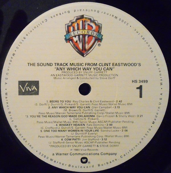 Buy Various : The Sound Track Music From Clint Eastwood's Any Which Way ...