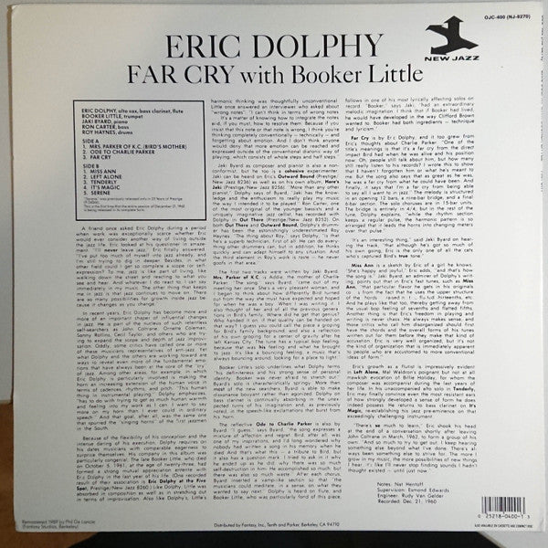 Buy Eric Dolphy With Booker Little : Far Cry (LP, Album, RE) Online for ...