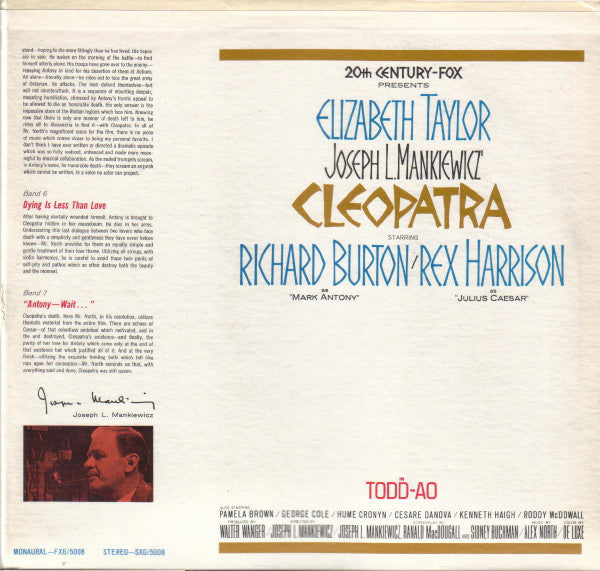 Buy Alex North : Cleopatra (Original Soundtrack Album) (LP, Album, Mono ...