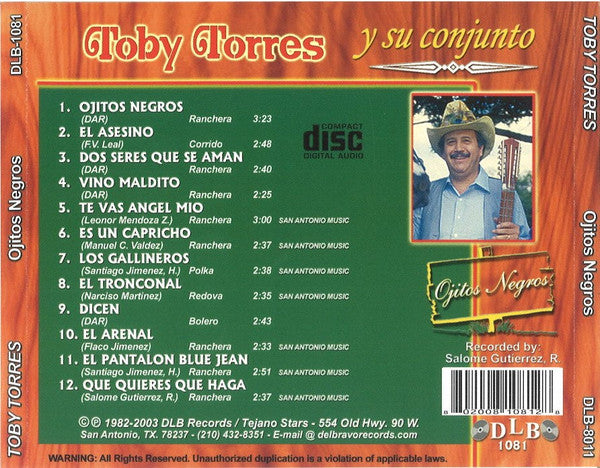 Buy Toby Torres : Ojitos Negros (CD, Album, Ltd) Online for a great ...