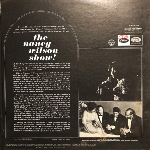 Buy Nancy Wilson : The Nancy Wilson Show! (LP, Album, Mono) Online for ...