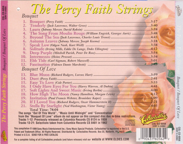 Buy The Percy Faith Strings : Bouquet / Bouquet Of Love (CD, Album ...