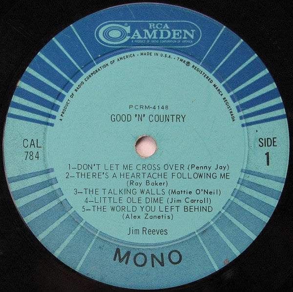 Buy Jim Reeves : Good 'N' Country (LP, Album, Mono, Roc) Online for a ...