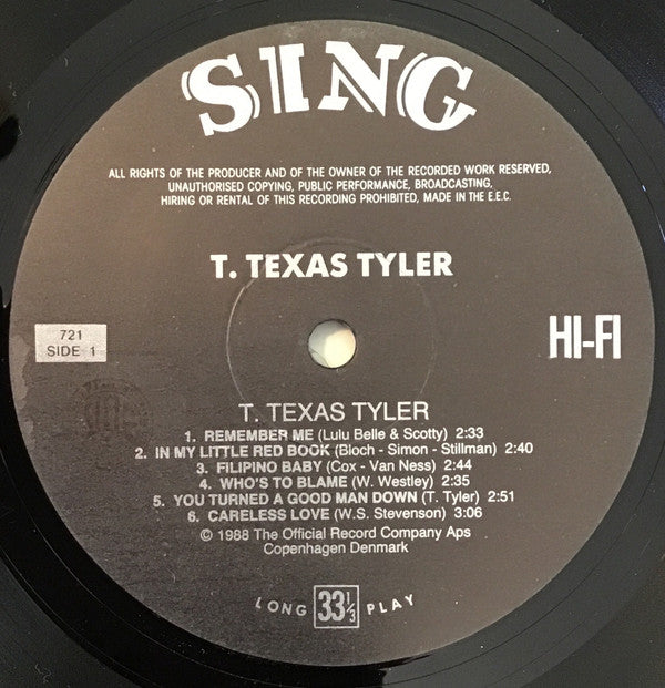 Buy T. Texas Tyler : T. Texas Tyler (LP, Comp) Online for a great price ...