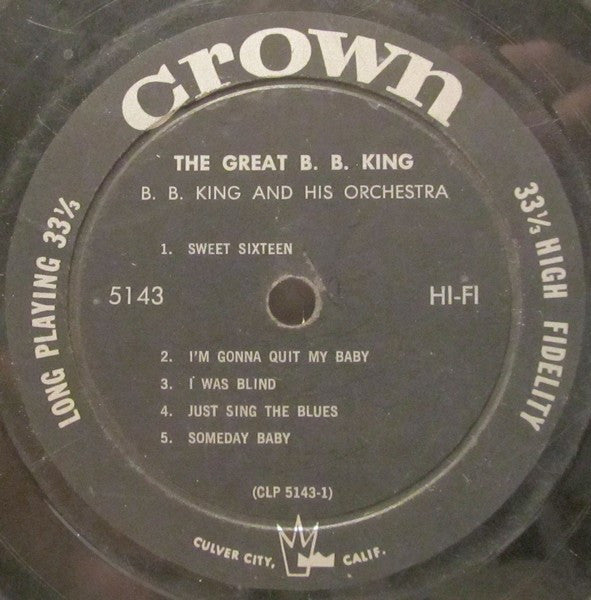 Buy B. B. King And His Orchestra* : The Great B. B. King (LP, Mono ...